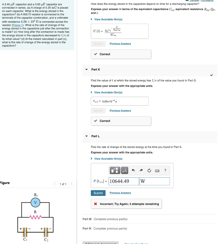 Solved Luislang How does the energy stored in the capacitors | Chegg.com