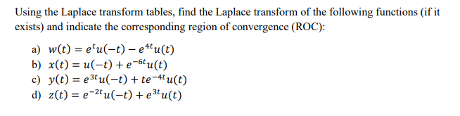 Solved Using the Laplace transform tables, find the Laplace | Chegg.com