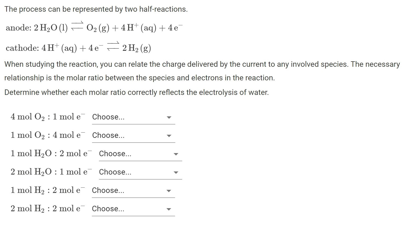 Solved The process can be represented by two half-reactions. | Chegg.com