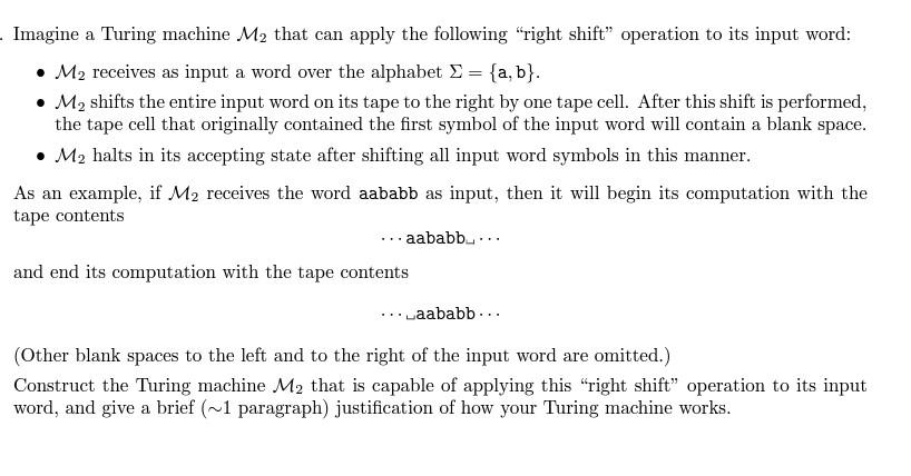 Imagine a Turing machine M2 that can apply the | Chegg.com