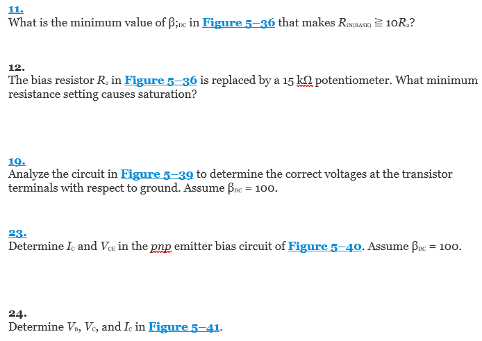 Solved "11. What is the minimum value of β;DC in Figure 5–36 | Chegg.com