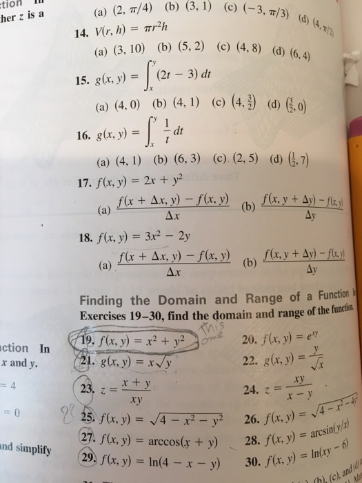 Solved V(r, h) = pi r^2 h (a) (3, 10) (b) (5, 2) (c) (4, | Chegg.com