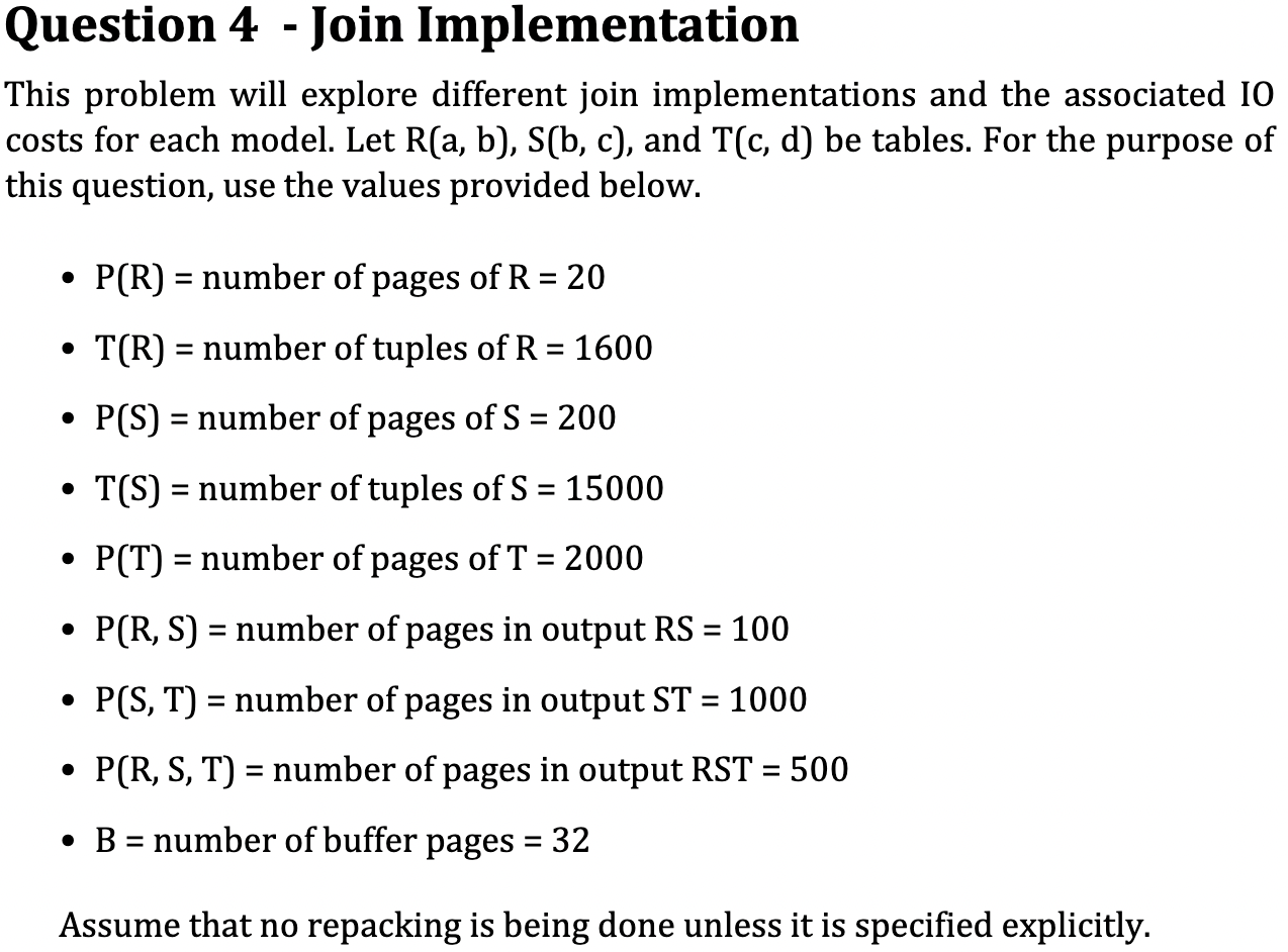 Solved Question 4 - Join Implementation This problem will | Chegg.com