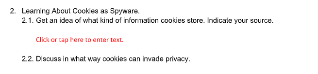Solved 2. Learning About Cookies as Spyware. 2.1. Get an | Chegg.com