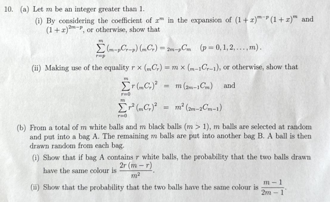 (a) Let m be an integer greater than 1 . (i) By | Chegg.com