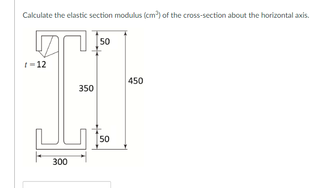 [Solved]: Calculate the elastic section modulus (cm) of th