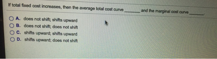 Solved If total fixed cost increases, then the average total | Chegg.com
