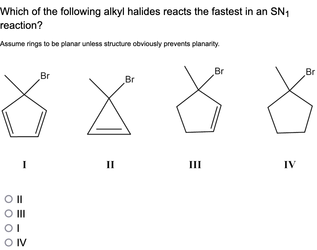 Solved Which of the following alkyl halides reacts the | Chegg.com
