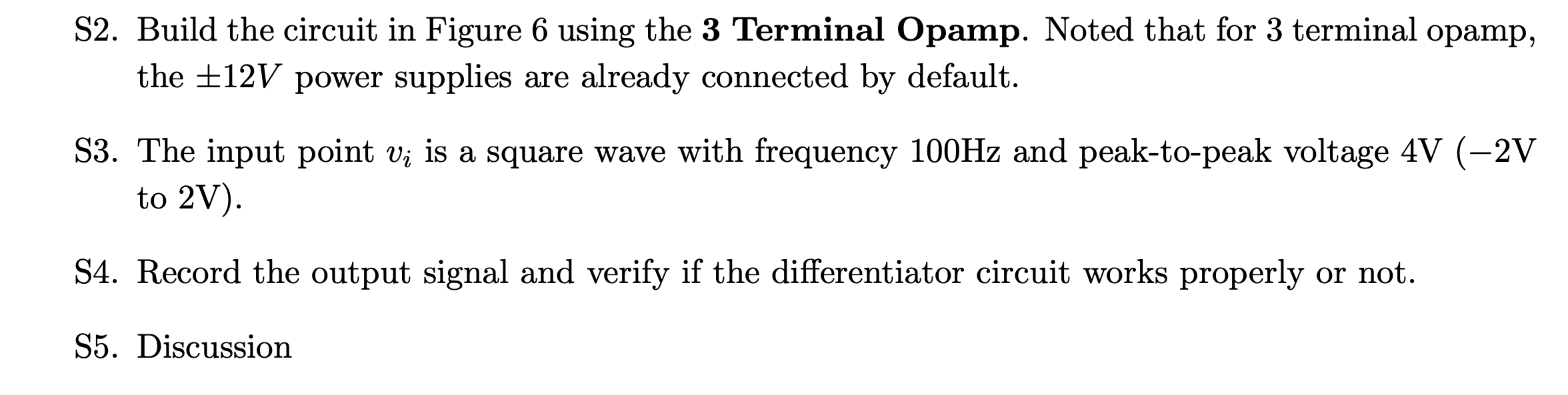 Solved 9 Experiment 5: Lossy Differentiator Si. Consider the | Chegg.com