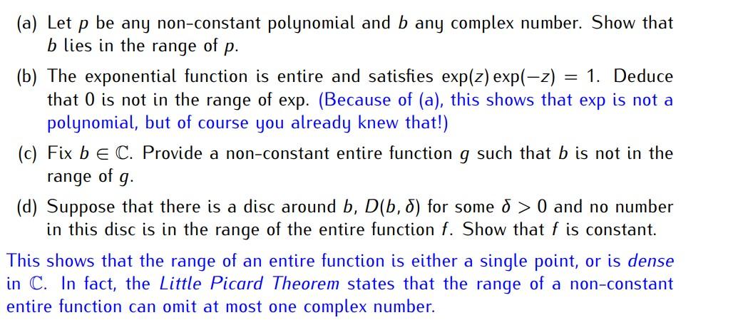 Solved = (a) Let p be any non-constant polynomial and b any | Chegg.com