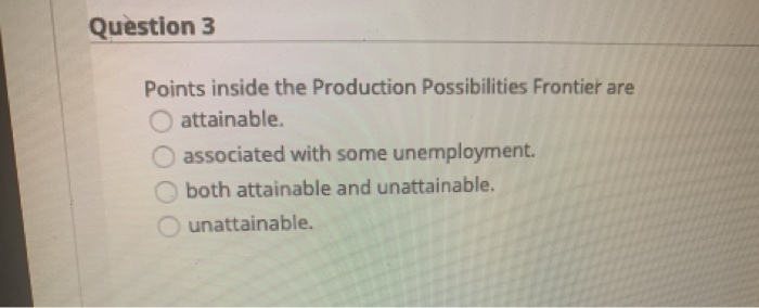 Solved Question 3 Points inside the Production Possibilities | Chegg.com