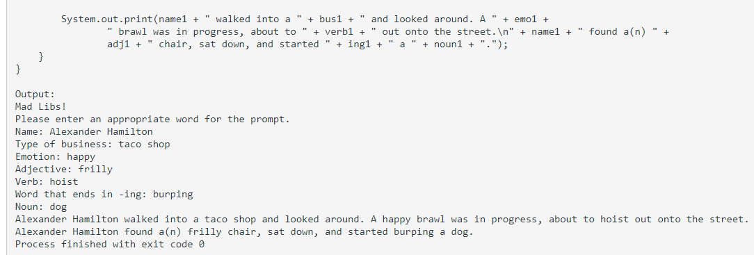 Solved Have you ever played Mad Libs (Links to an | Chegg.com