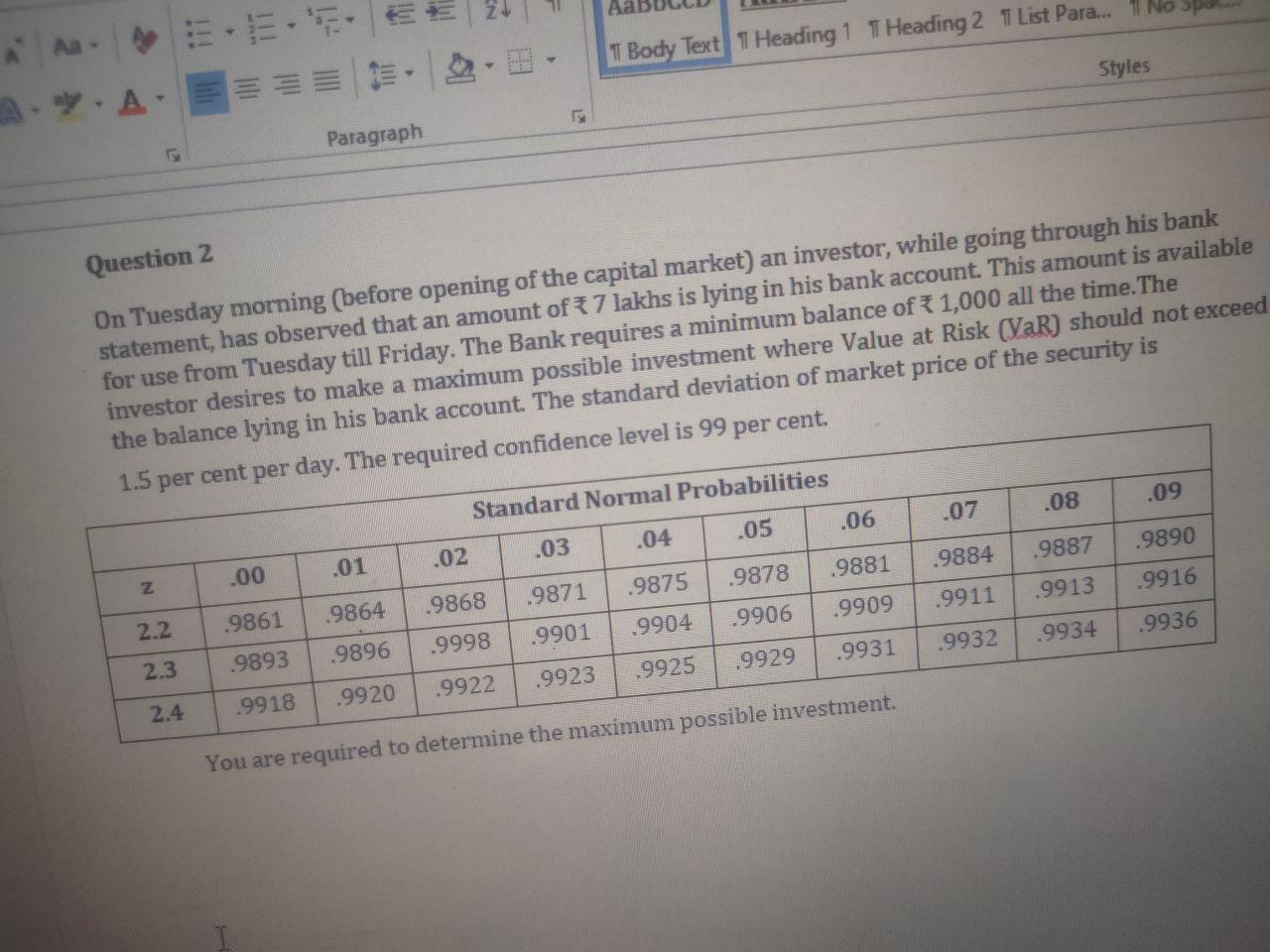 Solved I Body Text 1 Heading 1 1 Heading 2 1 List Para... | Chegg.com