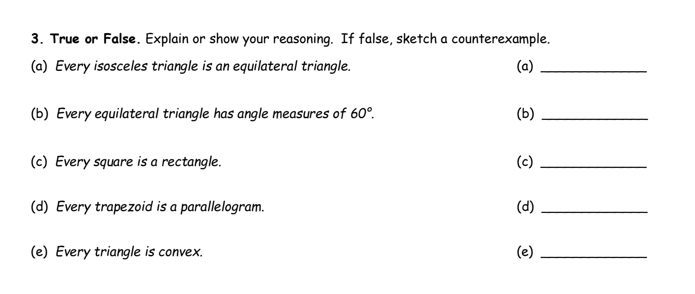 Solved 3. True or False. Explain or show your reasoning. If | Chegg.com