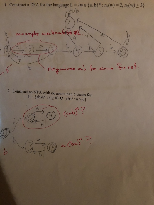 Solved 1. Construct a DFA for the language L = {w ε { a, b) Solved 1. Construct a DFA for the language L = {w ε { a, b)