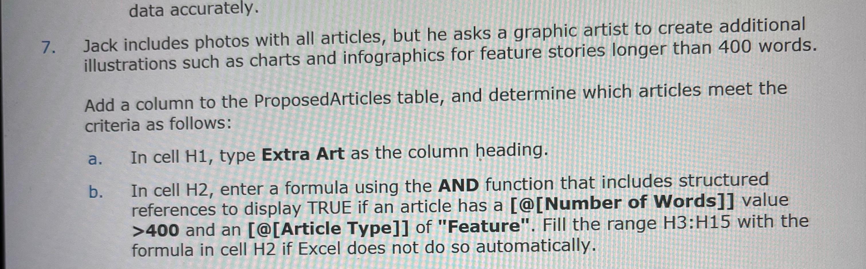 Solved For 7b, when using the AND function, how would I type | Chegg.com