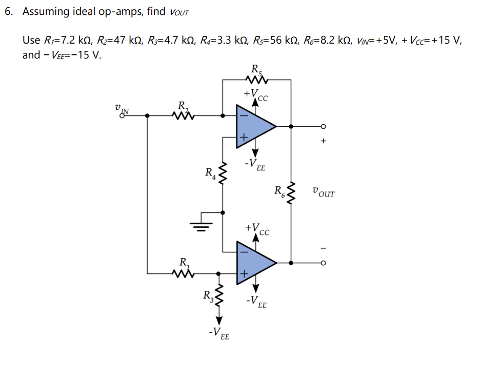 Solved Assuming ideal op-amps, find vout Use | Chegg.com