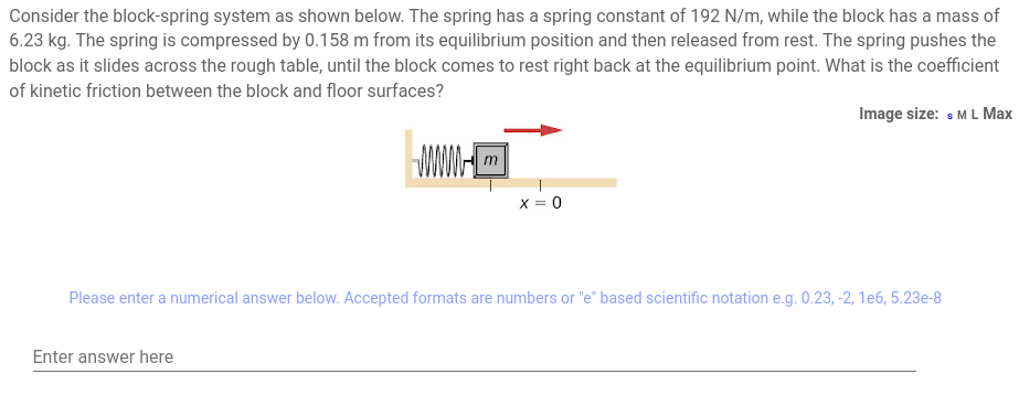 Solved Consider the block-spring system as shown below. The | Chegg.com