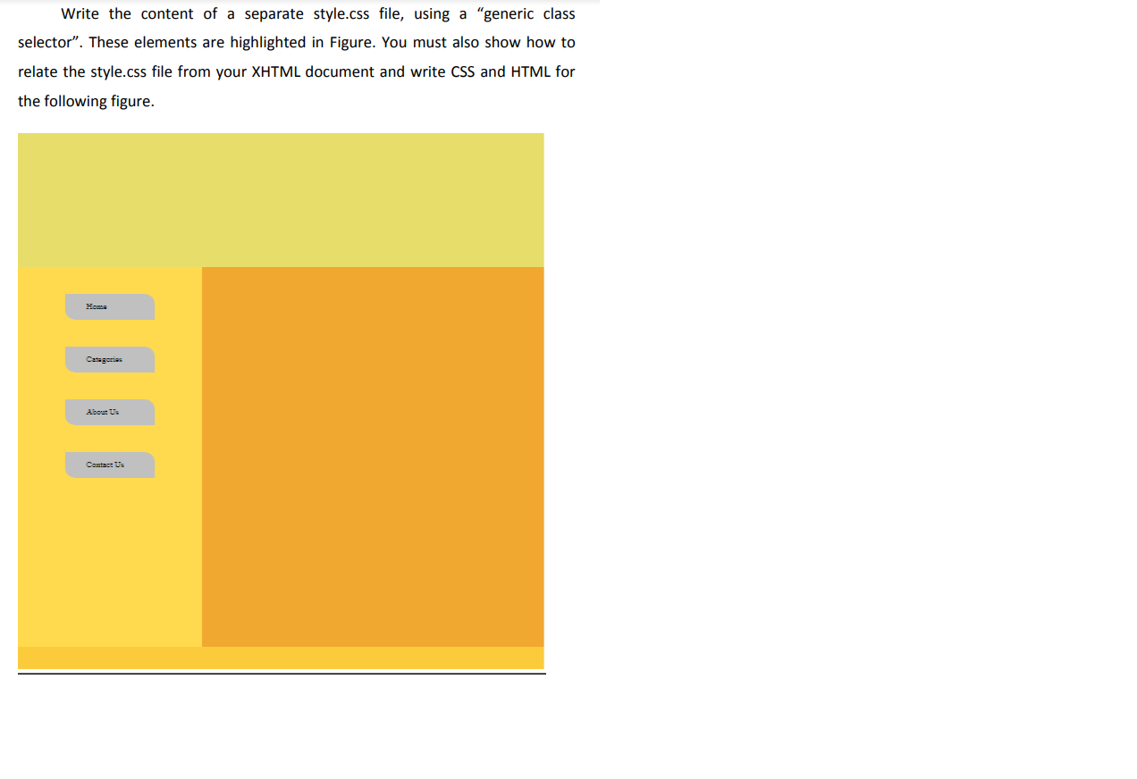 Solved Write the content of a separate style.css file, using | Chegg.com