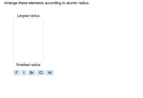 Solved Arrange these elements according to atomic radius | Chegg.com