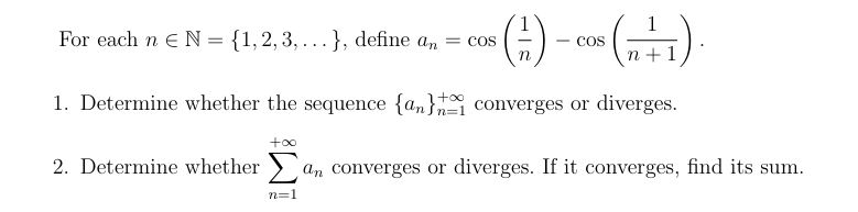 Solved For each ninN={1,2,3,dots}, ﻿define | Chegg.com