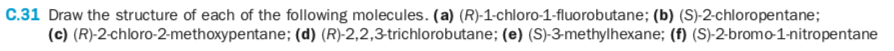 Solved C.31 Draw the structure of each of the following | Chegg.com