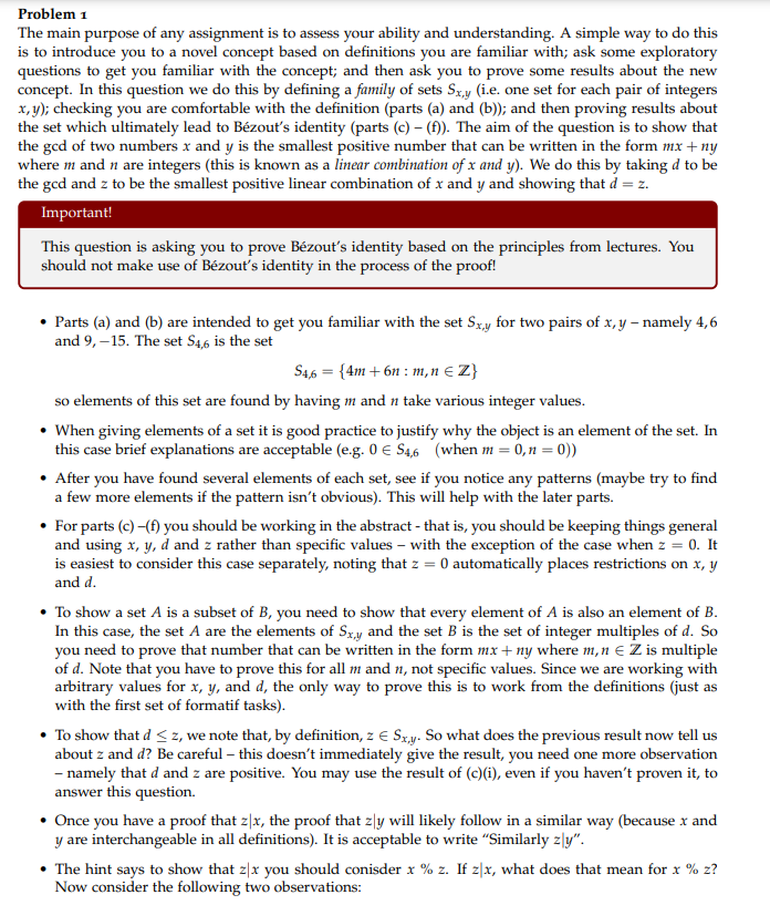 Solved Problem 1 The main purpose of any assignment is to | Chegg.com