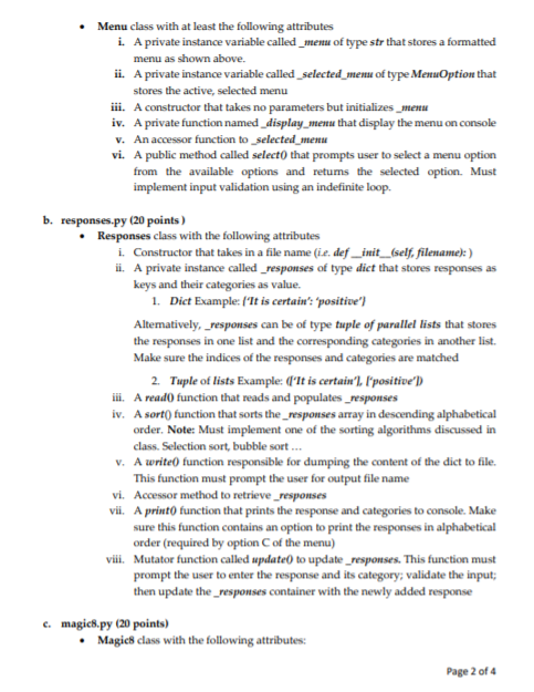 Programming Assignment 1 MAGIC EIGHT BALL (100 | Chegg.com