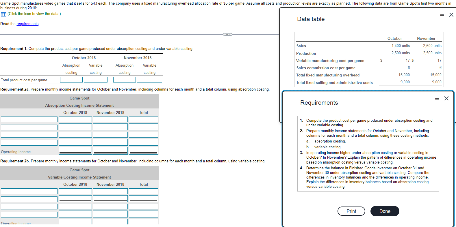 Solved Read the requirements. Data table Requirement 1. | Chegg.com