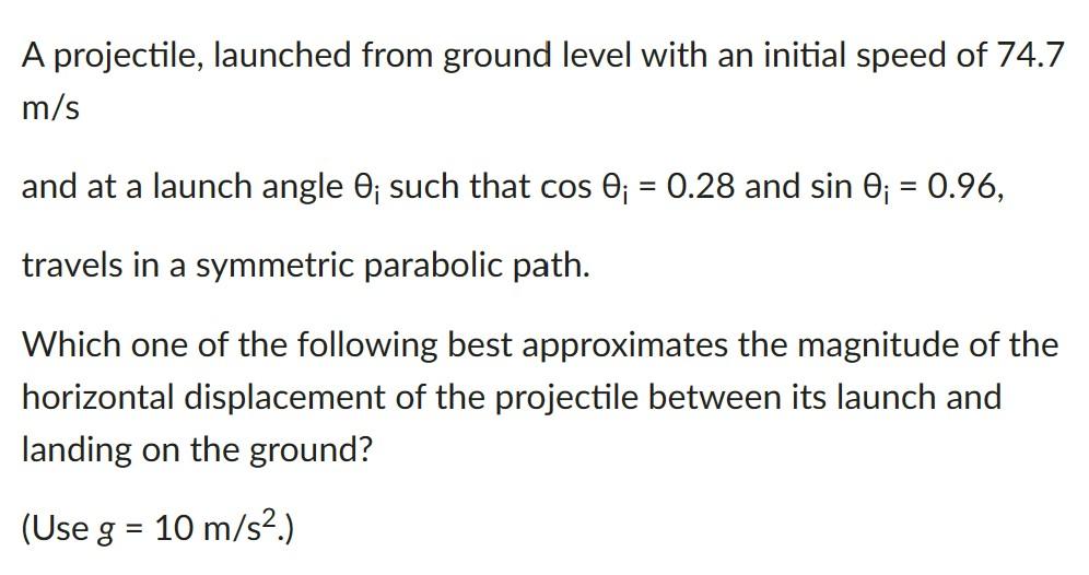 Solved A projectile, launched from ground level with an | Chegg.com