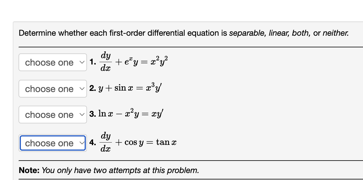 Solved Determine Whether Each First Order Differential