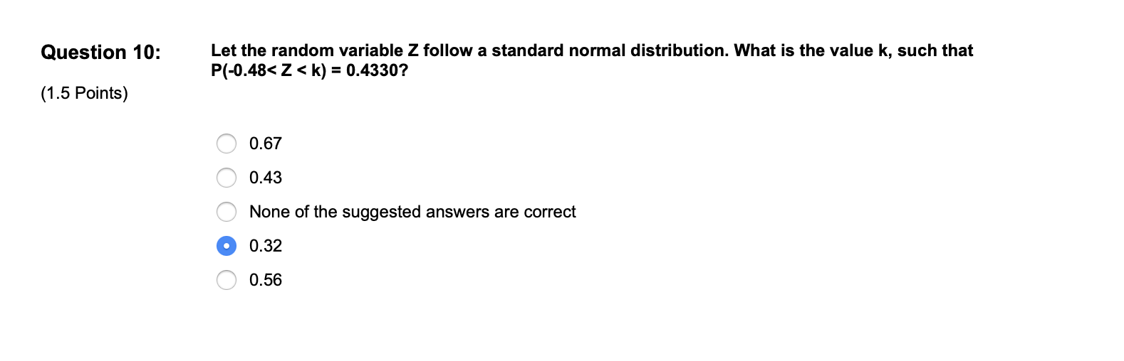 Solved Question 10: Let the random variable Z follow a | Chegg.com