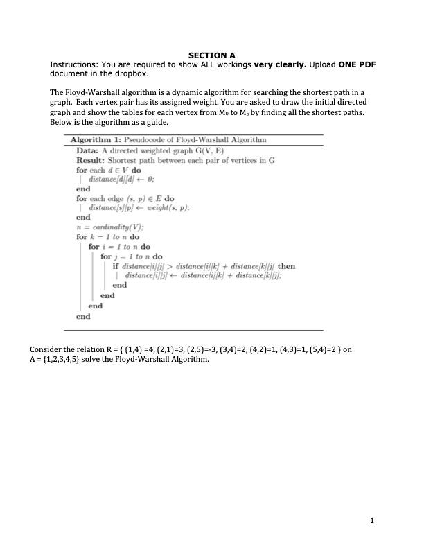Solved SECTION A Instructions: You are required to show ALL | Chegg.com