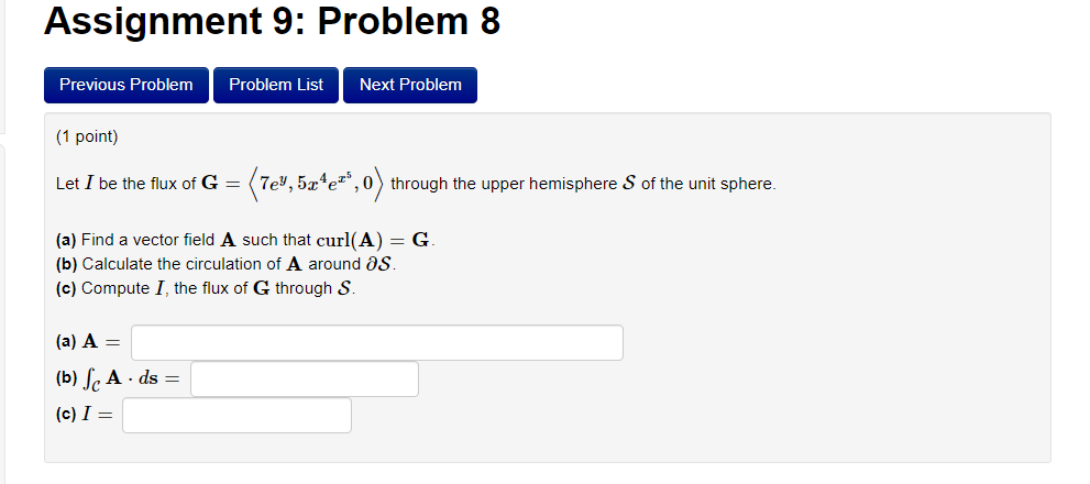 Solved Assignment 9 Problem 8 Previous Problem Problem List 9248
