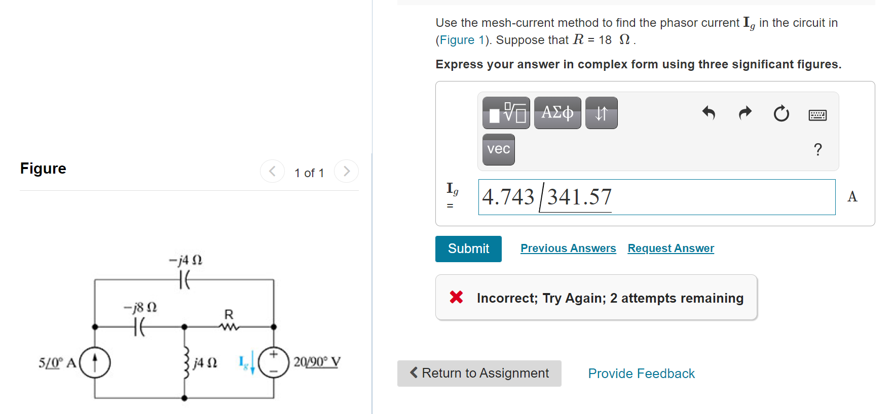Solved Use the mesh-current method to find the phasor | Chegg.com