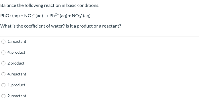Solved Balance the following reaction in basic conditions: | Chegg.com