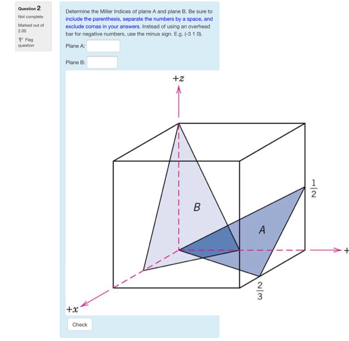 Solved Determine the Miller Indices of plane A and plane B. | Chegg.com
