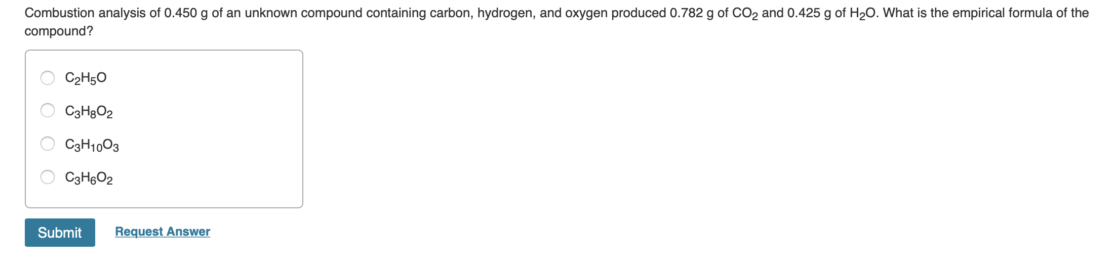 Solved What is the empirical formula of a compound that is | Chegg.com