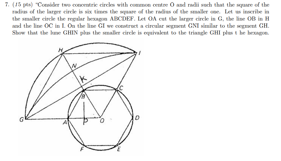 Solved by an EXPERT 7. ( 15 ﻿pts ) ﻿"Consider two concentric circles with | Chegg.com