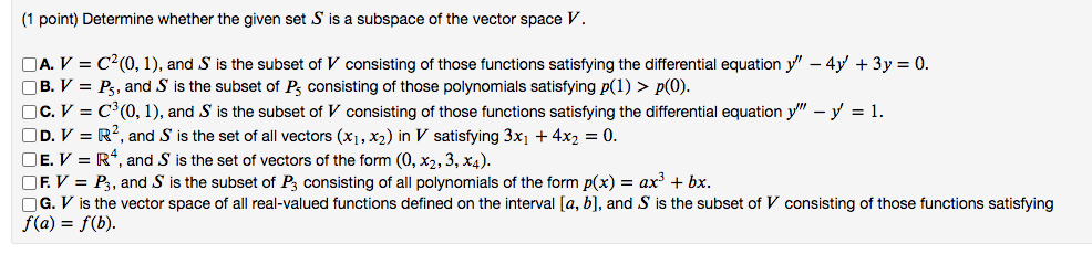 Solved (1 point) Let V be the vector space P3 [x] of | Chegg.com