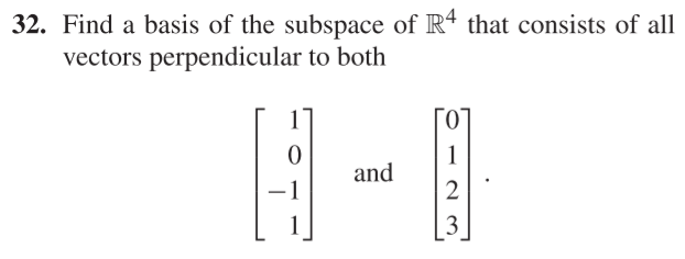 Solved 32. Find a basis of the subspace of R4 that consists | Chegg.com