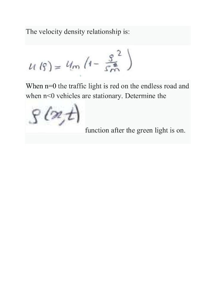 Solved The velocity density relationship is: U 19) - Um (4- | Chegg.com