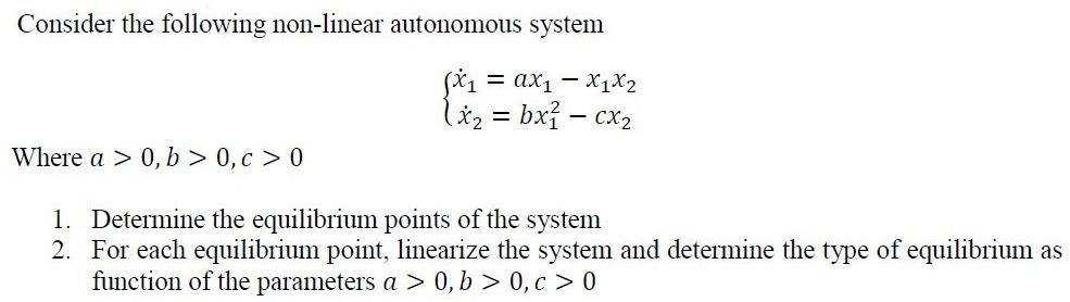 Solved Consider the following non-linear autonomous system | Chegg.com