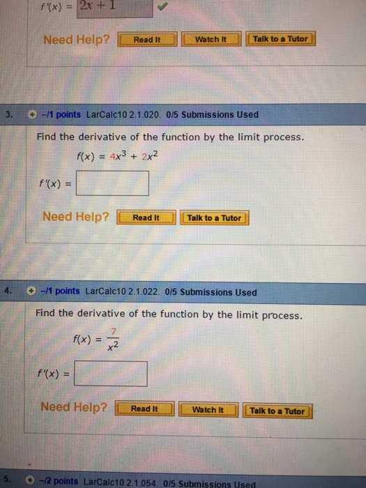 Solved Find the derivative of the function by the limit | Chegg.com