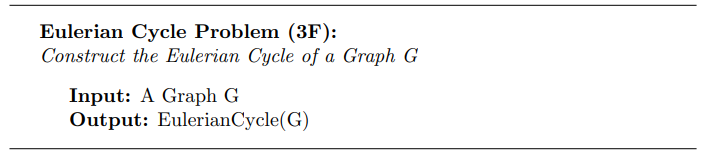 Solved Eulerian Cycle Problem (3F): Construct the Eulerian | Chegg.com