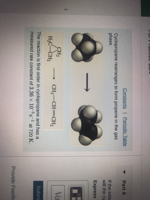 Solved Constants I Periodic Table Part A Cyclopropane | Chegg.com