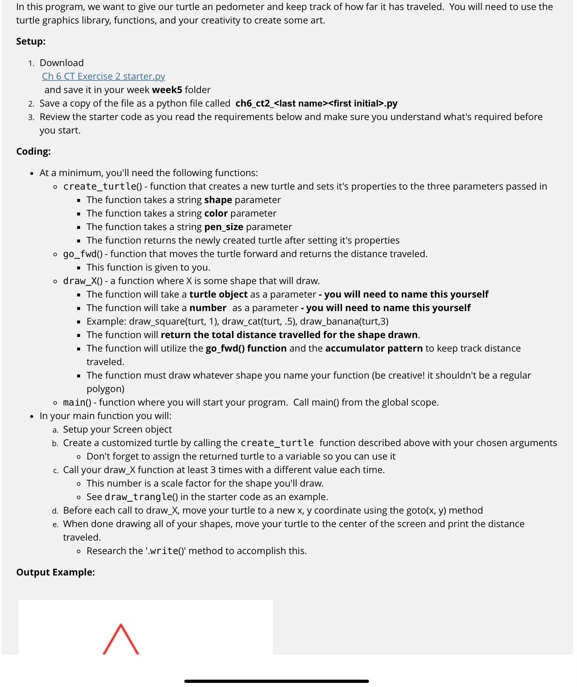 Solved In this program, we want to give our turtle an | Chegg.com
