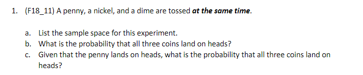 Solved Show me the steps to solve (F18_11) ﻿A penny, a | Chegg.com