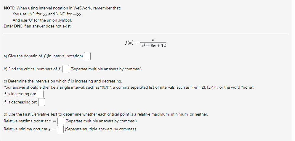 Solved Note When Using Interval Notation In Webwork