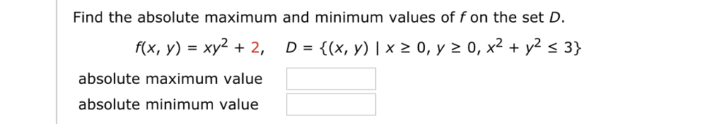 Solved Find the absolute and maximum and minimum values of f | Chegg.com